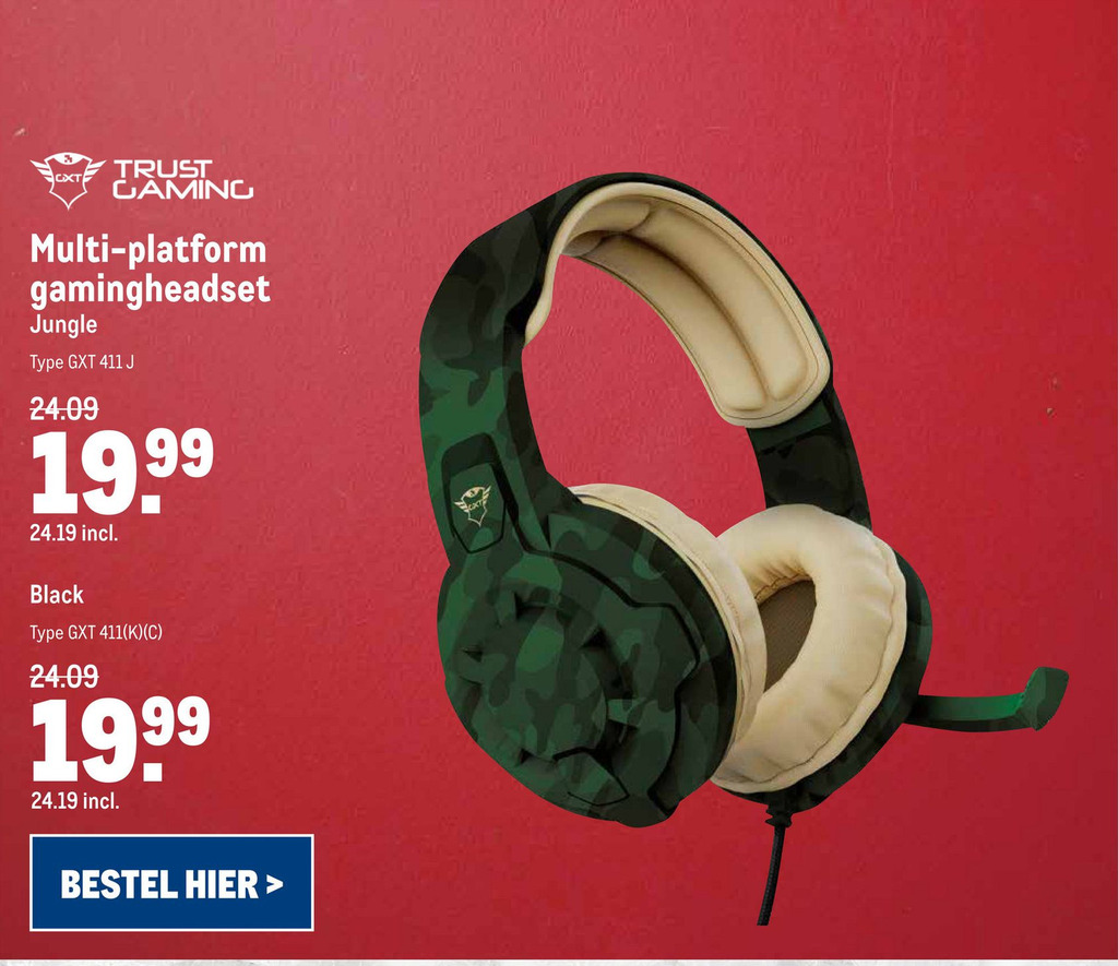 Trust Gaming Cxt Multiplatform Gamingheadset Jungle aanbieding bij Makro