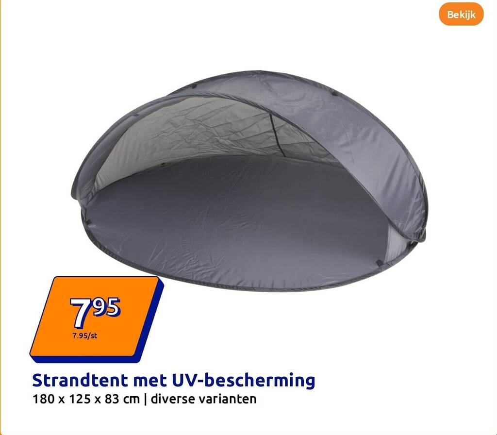 Strandtent met UV-bescherming 180 x 125 x 83 cm aanbieding bij Action