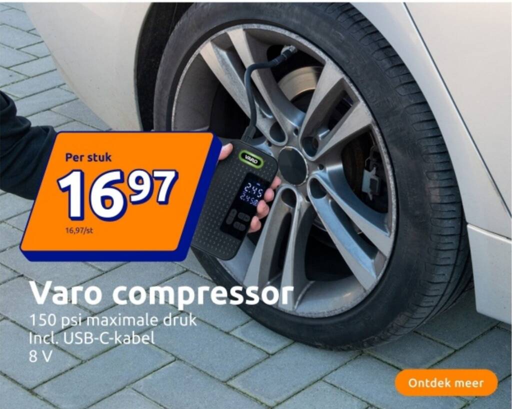 Varo compressor aanbieding bij Action
