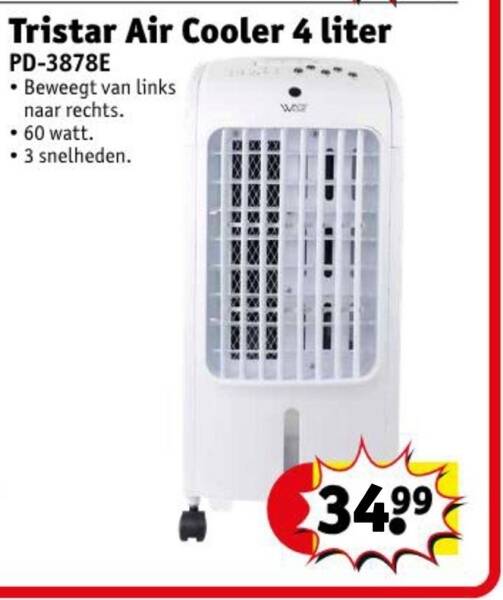 Tristar Air Cooler 0,36 liter Tristar Air Cooler 4 liter aanbieding bij ...