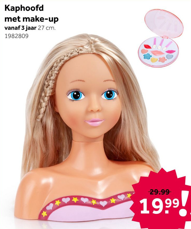 TOPModel kaphoofd met make-up - 27 cm aanbieding bij Intertoys