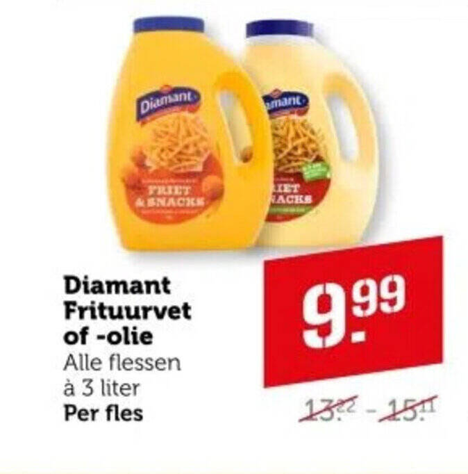 Diamant Frituurvet of olie 3 L aanbieding bij Coop