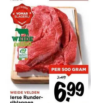 WEIDE VELDEN lerse Runder- riblappen aanbieding bij Vomar Voordeelmarkt