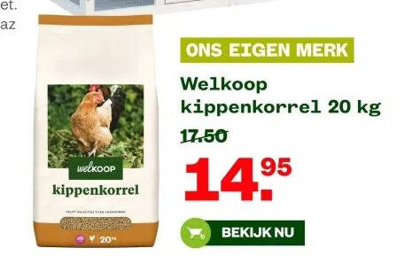 Welkoop kippenkorrel 20 kg aanbieding bij Welkoop