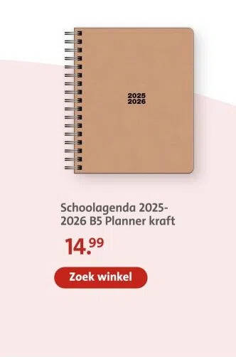 Schoolagenda 2025- 2026 B5 Planner kraft aanbieding bij Bruna