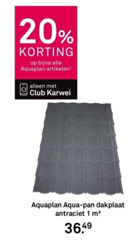 Aquaplan Aqua-pan dakplaat antraciet 1 m² aanbieding bij Karwei