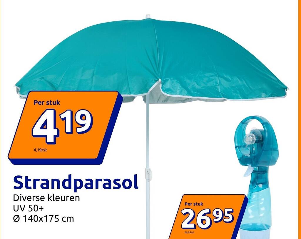Strandparasol 140 x 175 cm aanbieding bij Action