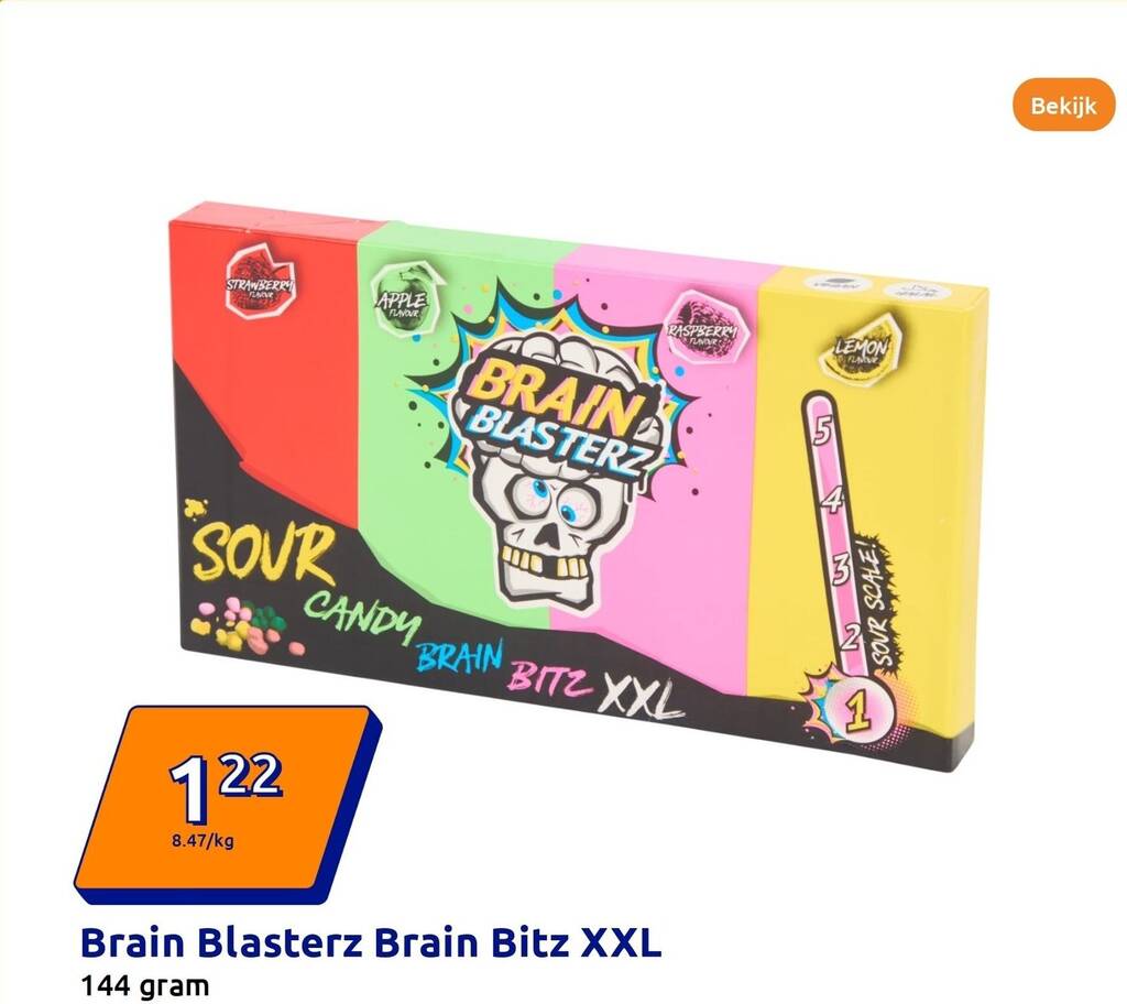 Brain Blasterz Brain Bitz XXL 144 gram aanbieding bij Action