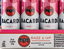 Bacardi Razz & 7-up 12x25 cl aanbieding bij Sligro