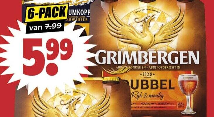 Grimbergen 30 cl aanbieding bij Dirk