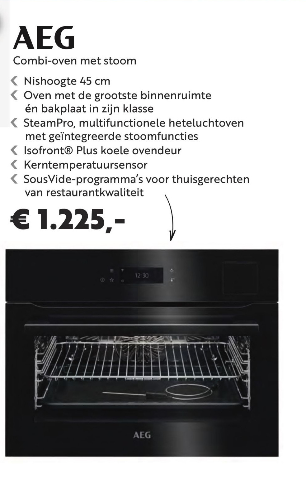 AEG Combi-oven met stoom aanbieding bij Superkeukens