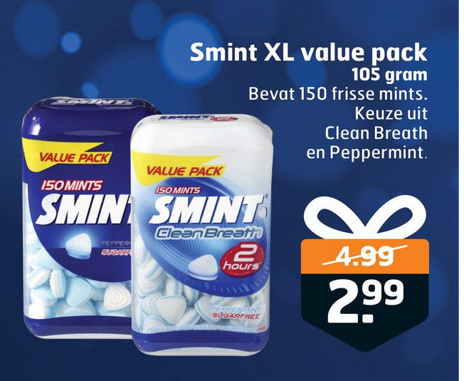 Smint XL value pack aanbieding bij Trekpleister