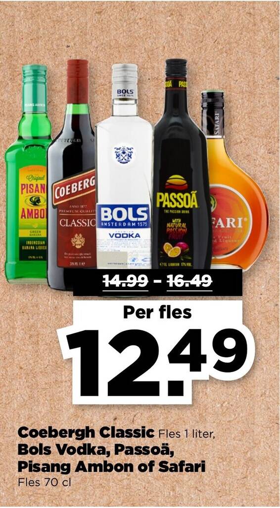 Coebergh Classic, Bols Vodka, Passoä, Pisang Ambon of Safari 70 cl ...