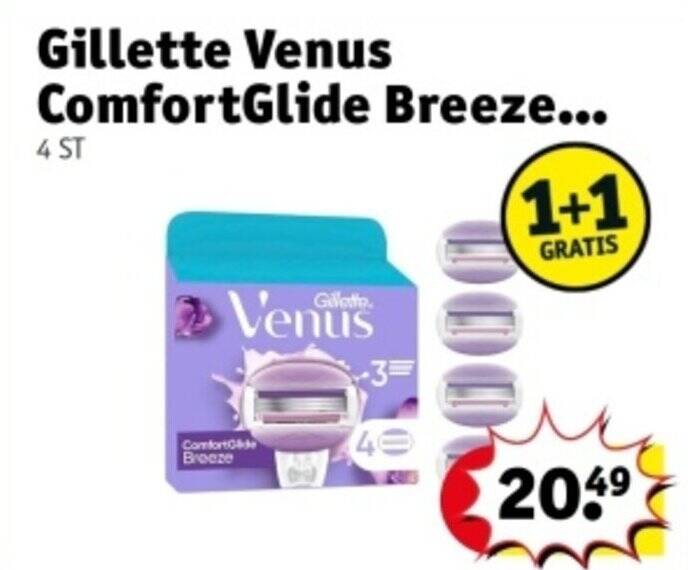 Gillette Venus ComfortGlide Breeze 1+1 gratis aanbieding bij Kruidvat