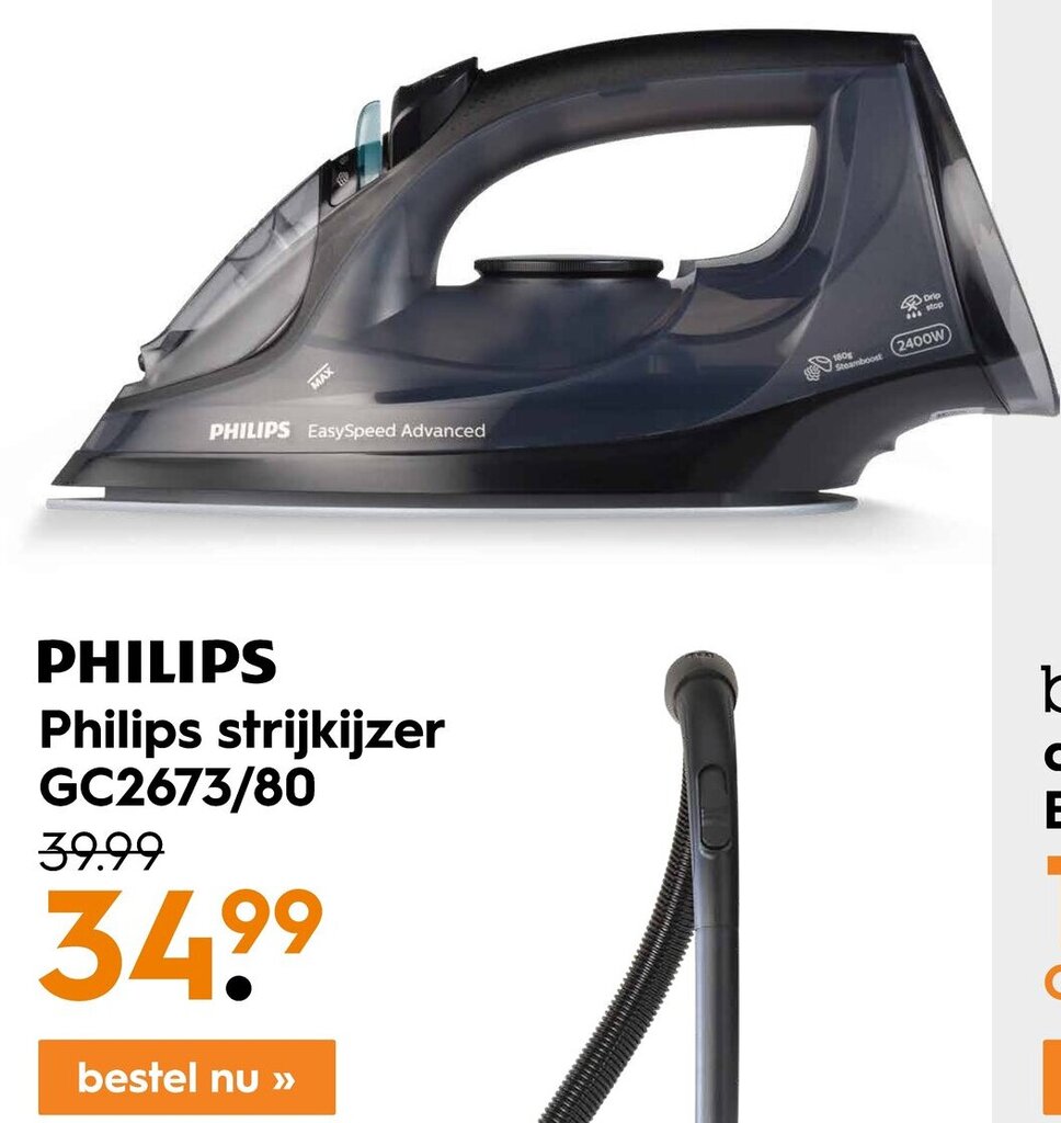 Philips strijkijzer GC2673/80 aanbieding bij Blokker