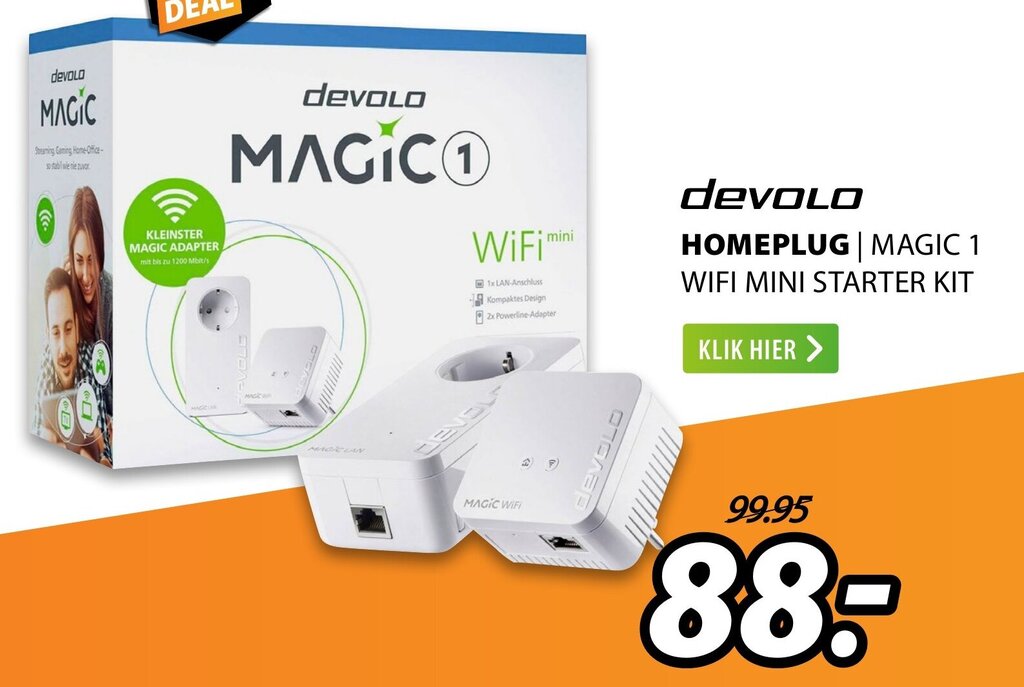 devolo HOMEPLUG | MAGIC 1 WIFI MINI STARTER KIT aanbieding bij Expert