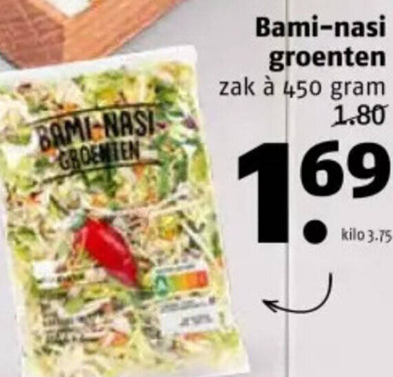 Bami-nasi groenten 450 g aanbieding bij Poiesz