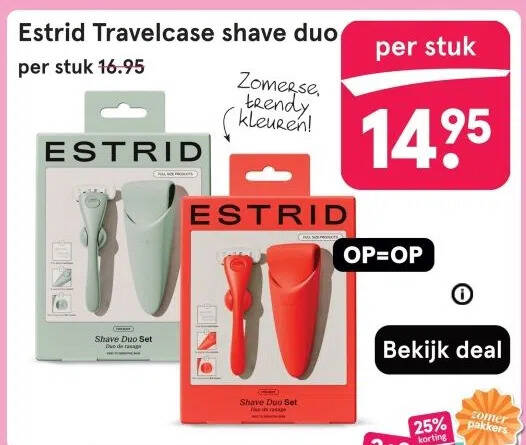 Estrid Travelcase shave duo aanbieding bij Etos Geldig van 21-07-2025