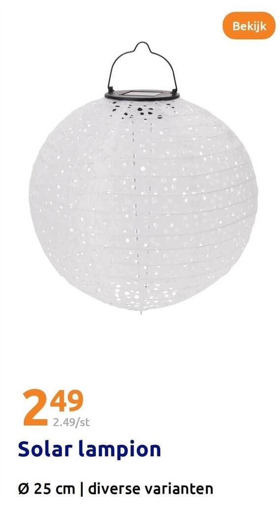 Solar lampion Ø25 cm aanbieding bij Action