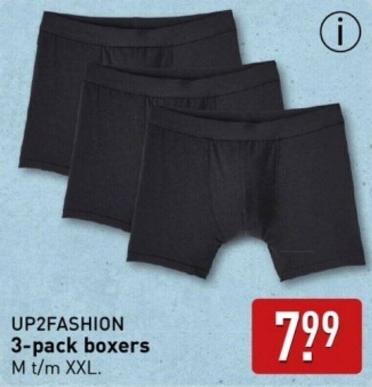 UP2FASHION 3 pack boxers aanbieding bij ALDI