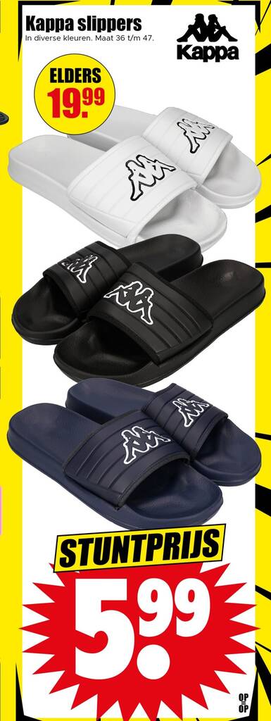 Kappa slippers aanbieding bij Dirk