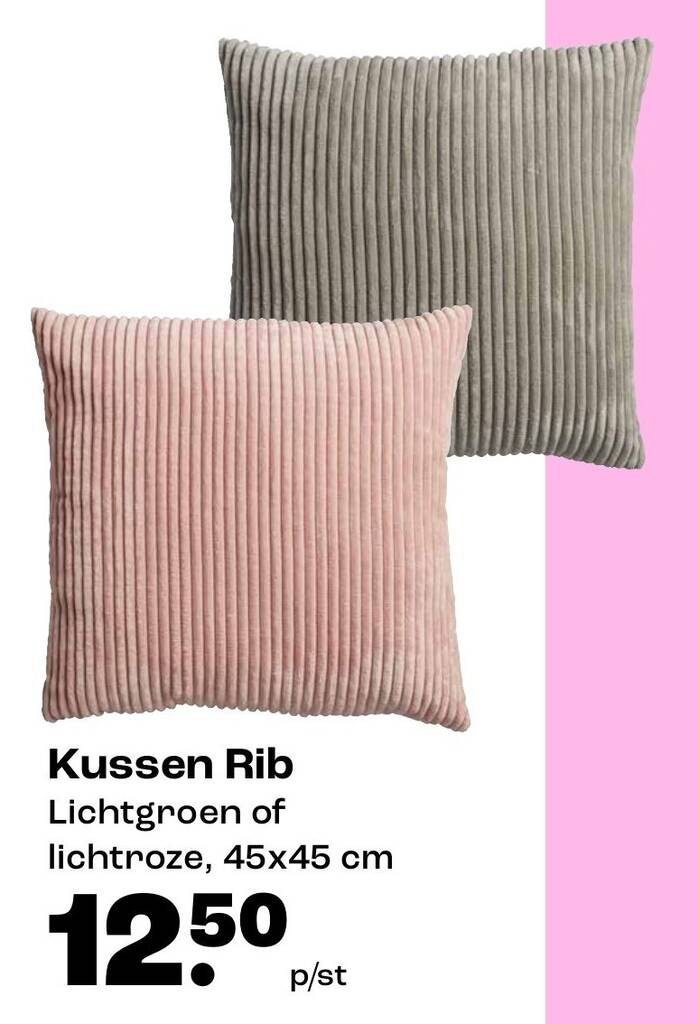 Kussen Rib 45 x 45 cm aanbieding bij Kwantum