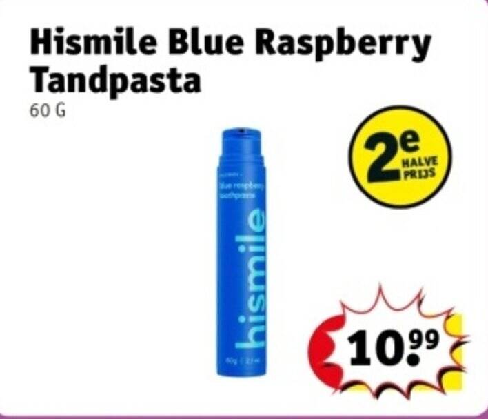 Hismile Blue Raspberry Tandpasta 60 g aanbieding bij Kruidvat
