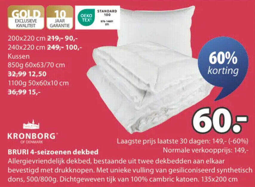 Bruri 4 seizoenen dekbed 135 x 200 cm aanbieding bij Jysk