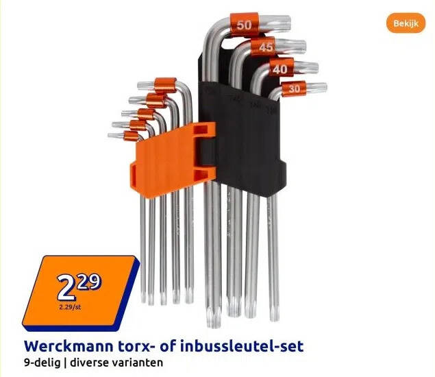 Werckmann torx- of inbussleutel-set aanbieding bij Action