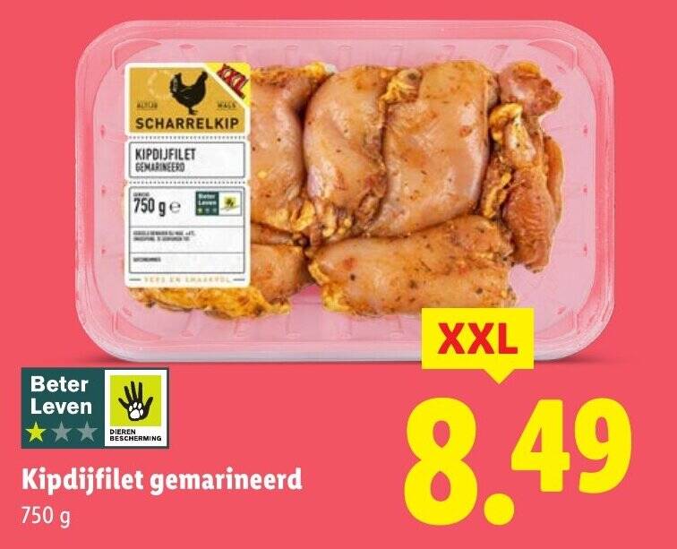 Kipdijfilet gemarineerd XXL 750 g aanbieding bij Lidl