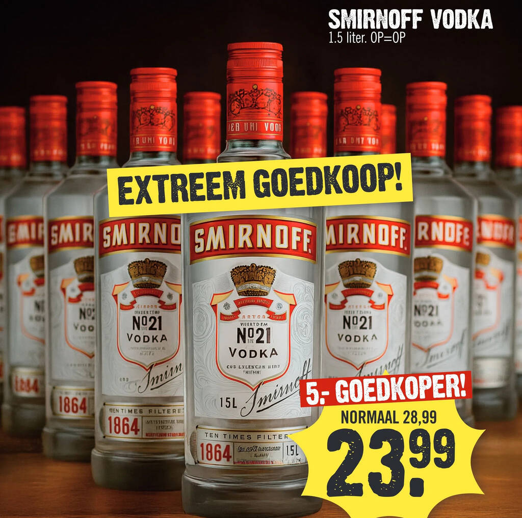 SMIRNOFF VODKA aanbieding bij Super Dirck 3