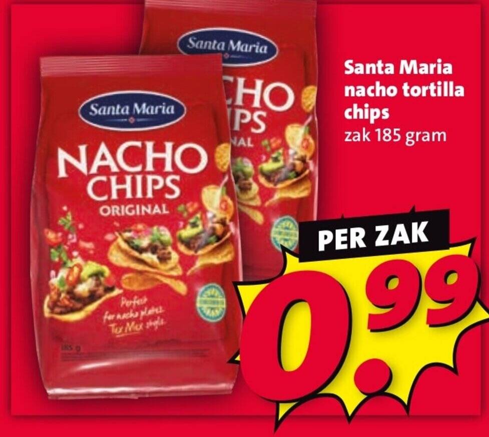 Santa Maria nacho tortilla chips 185 g aanbieding bij Nettorama