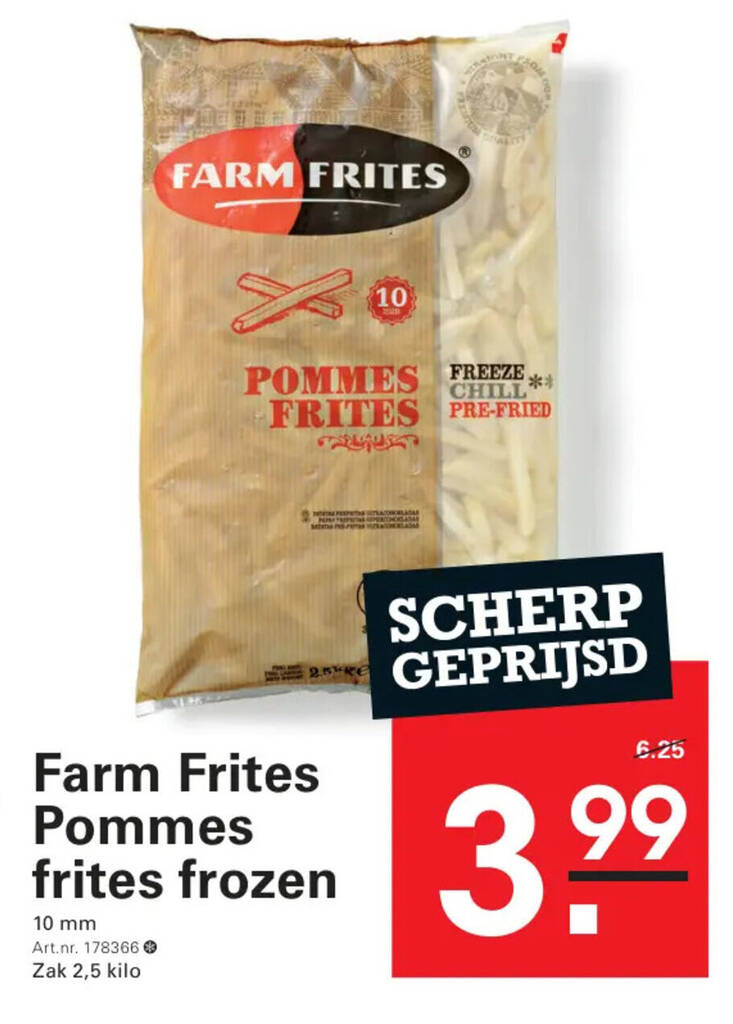Farm Frites Pommes frites frozen 10 mm² aanbieding bij Sligro