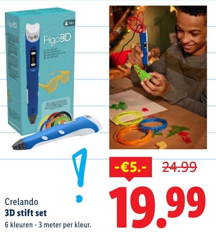 Crelando 3D stift set aanbieding bij Lidl