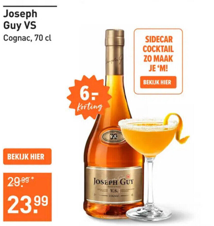 Joseph Guy VS Cognac, 70 cl aanbieding bij Gall & Gall