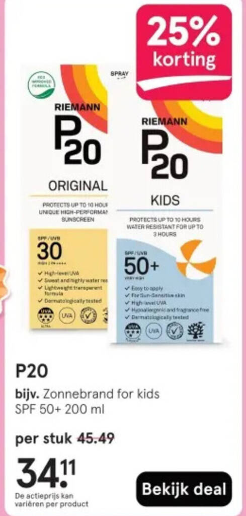 P20 200 ml aanbieding bij Etos