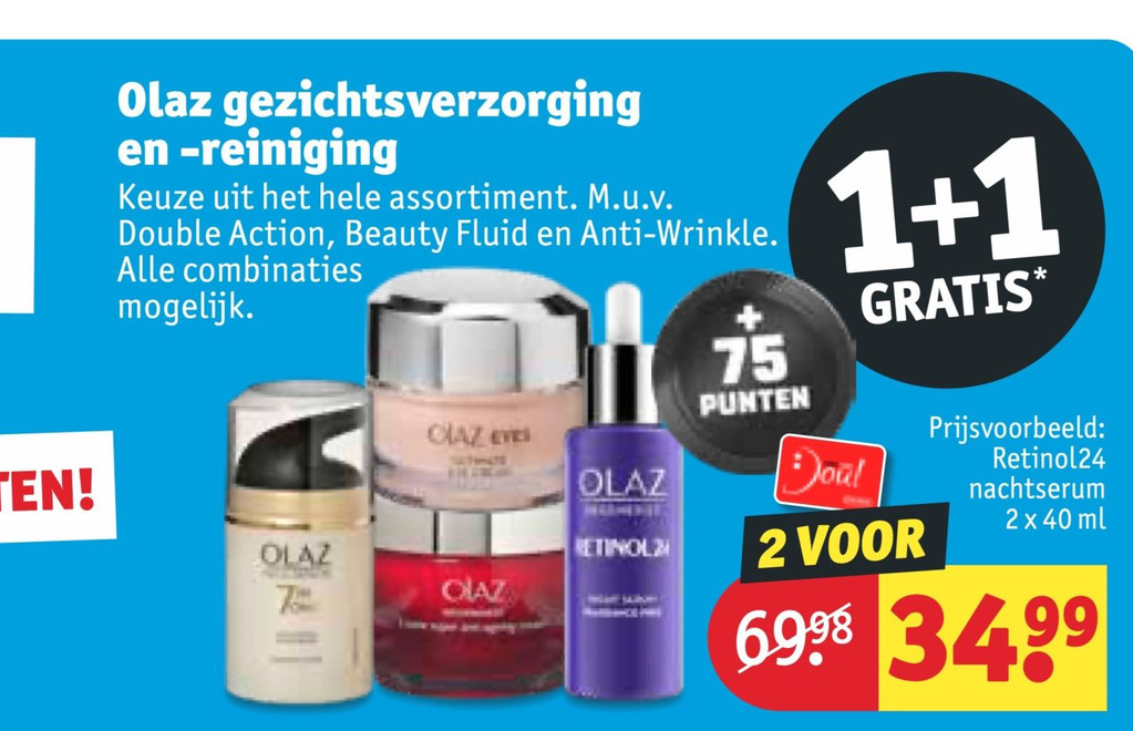 Olaz gezichtsverzorging en -reiniging 2 x 40 ml 1+1 gratis aanbieding ...