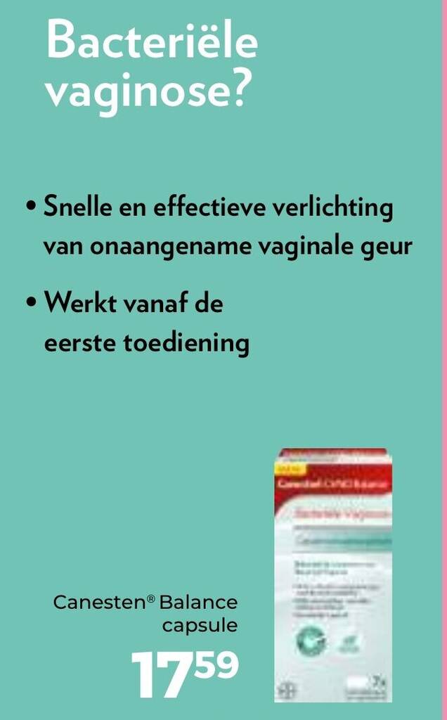 Canesten Balance capsule aanbieding bij Trekpleister