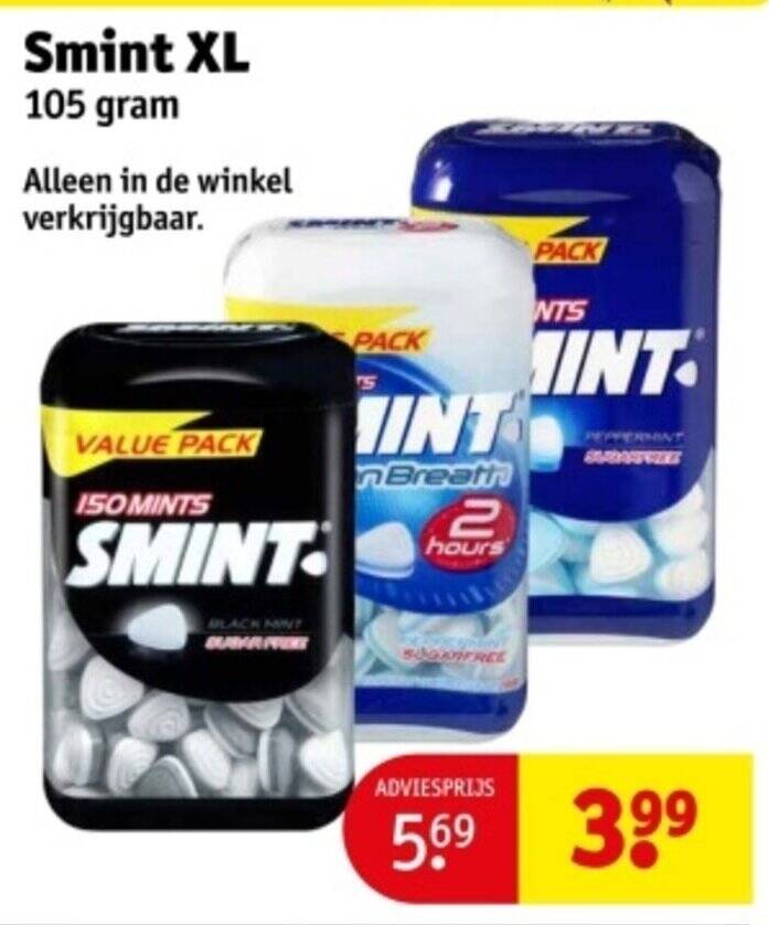 Smint XL 105 gram aanbieding bij Kruidvat