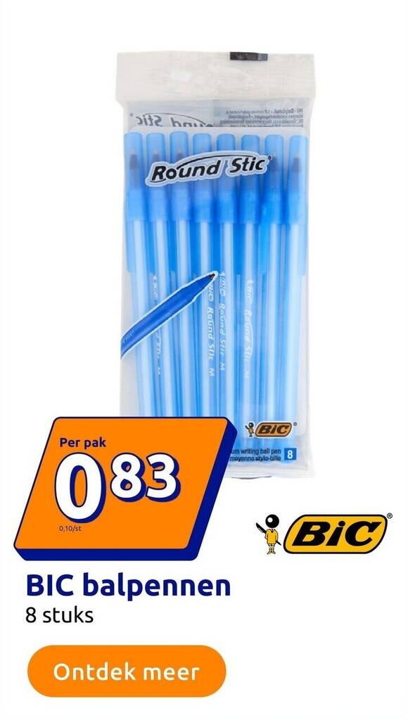 BIC balpennen aanbieding bij Action € 0,83