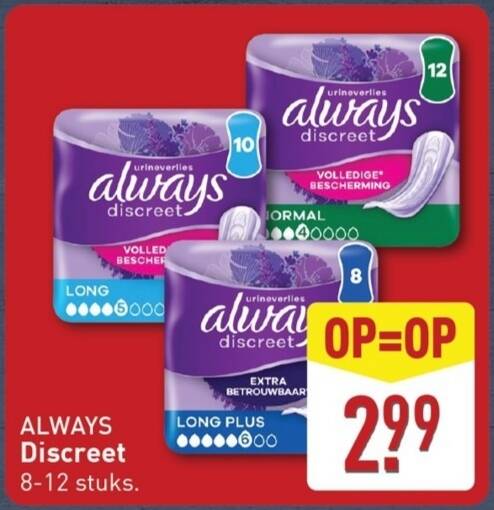 Always Discreet 8 - 12 stuks aanbieding bij ALDI