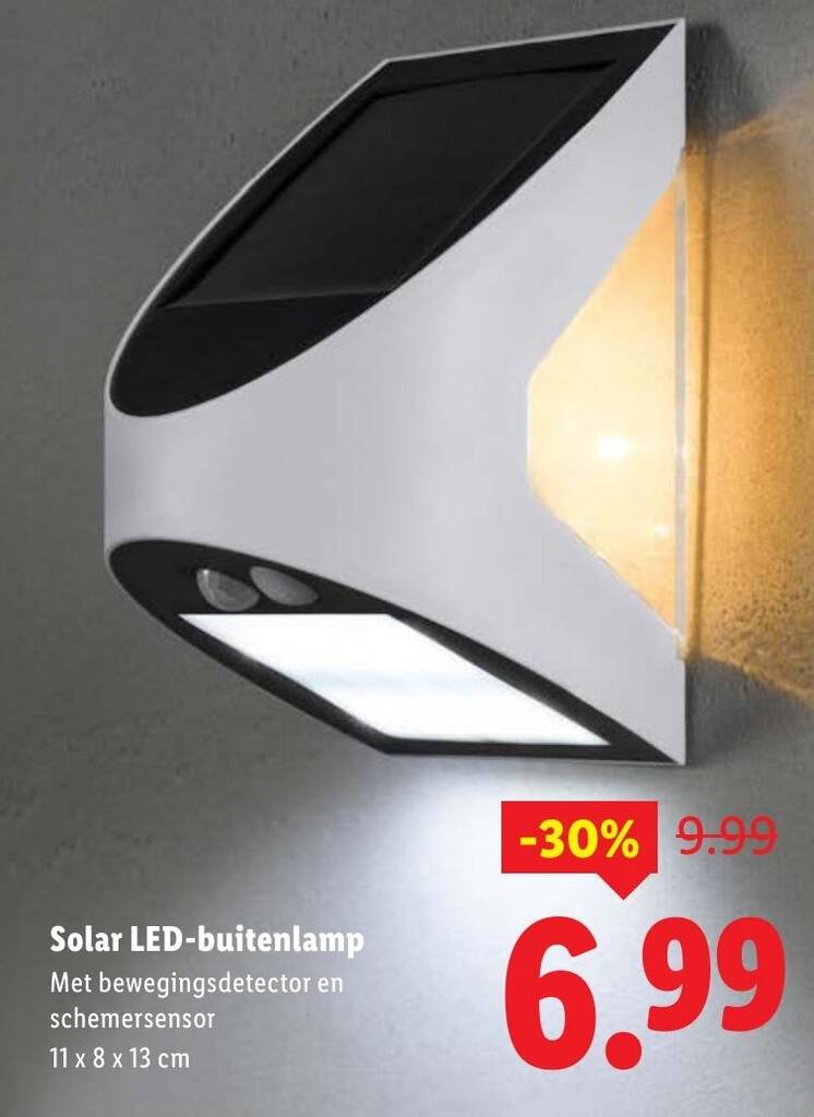 Solar LED buitenlamp 11x8x13 cm aanbieding bij Lidl