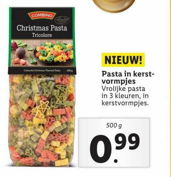 Combino Pasta In Kerstvormpjes aanbieding bij Lidl