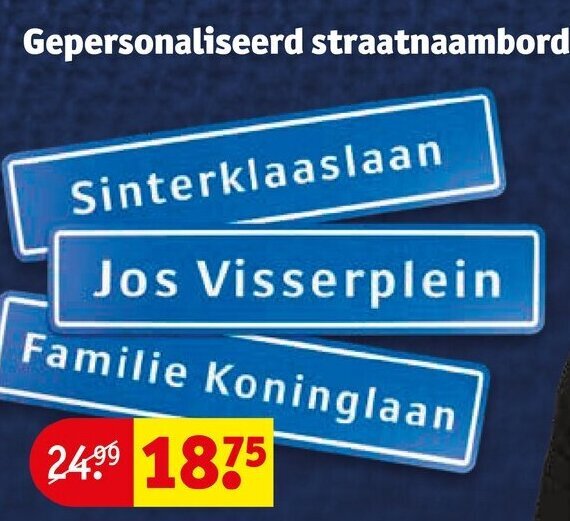Gepersonaliseerd straatnaambord aanbieding bij Kruidvat