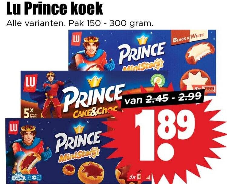 Lu Prince koek 150 - 300 gram aanbieding bij Dirk