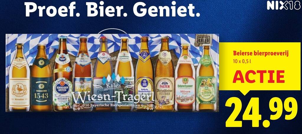 Beierse bierproeverij 0.5 liter aanbieding bij Lidl