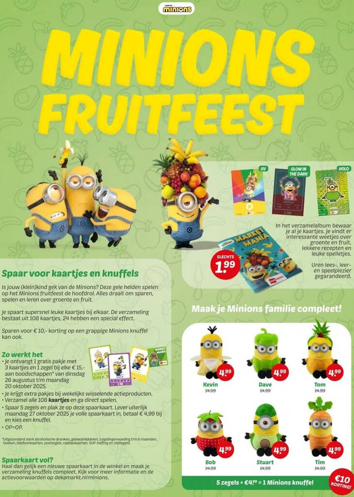 MINIONS FRUITFEEST aanbieding bij Dekamarkt