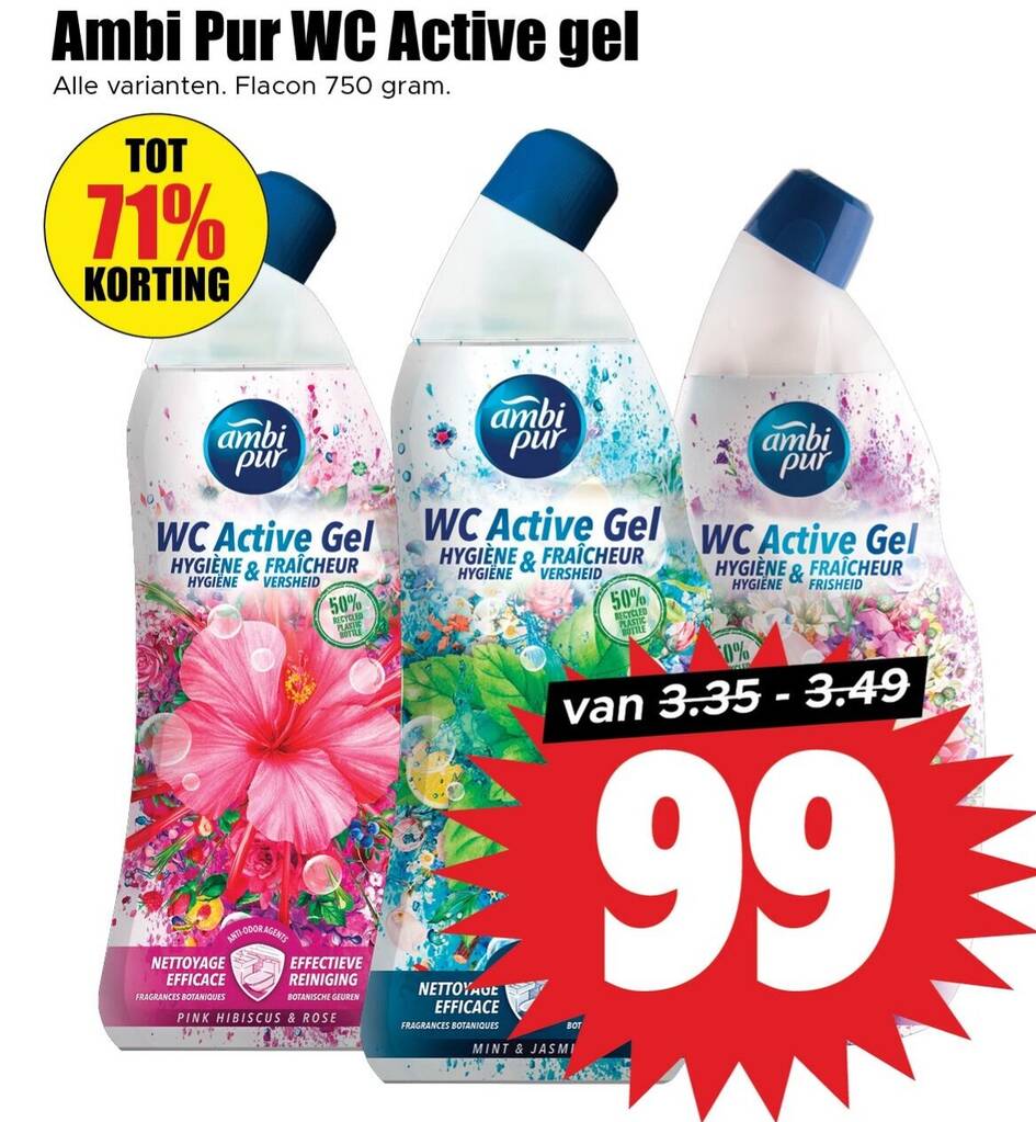 Ambi Pur WC Active gel 750 g aanbieding bij Dirk