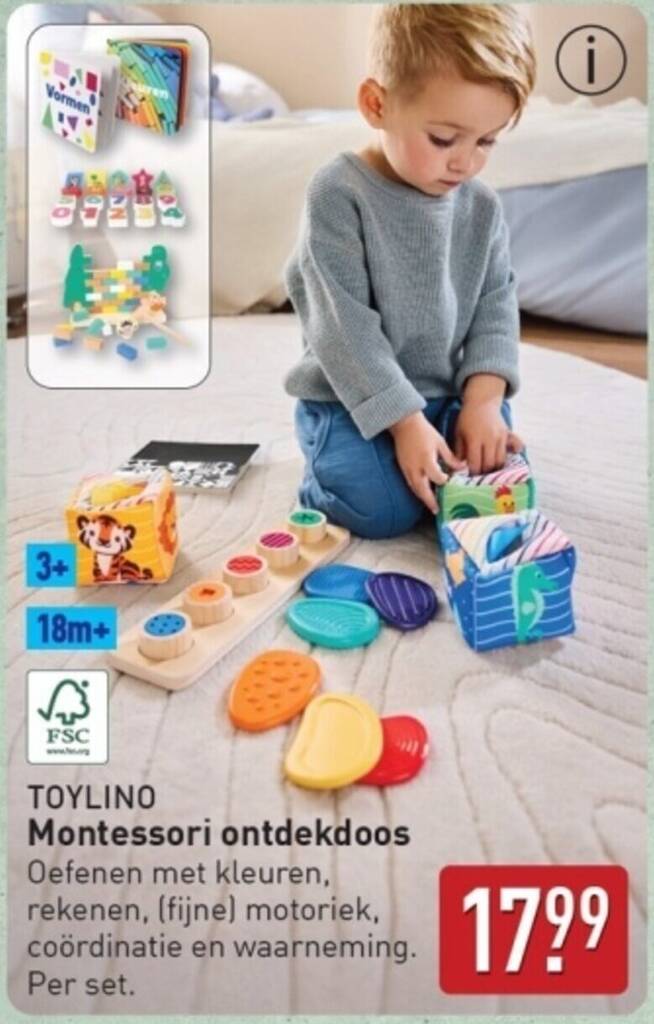 Toylino montessori ontdekdoos aanbieding bij ALDI