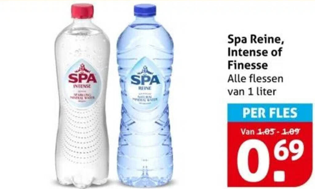 Spa Reine, Intense of Finesse 1 L aanbieding bij Hoogvliet